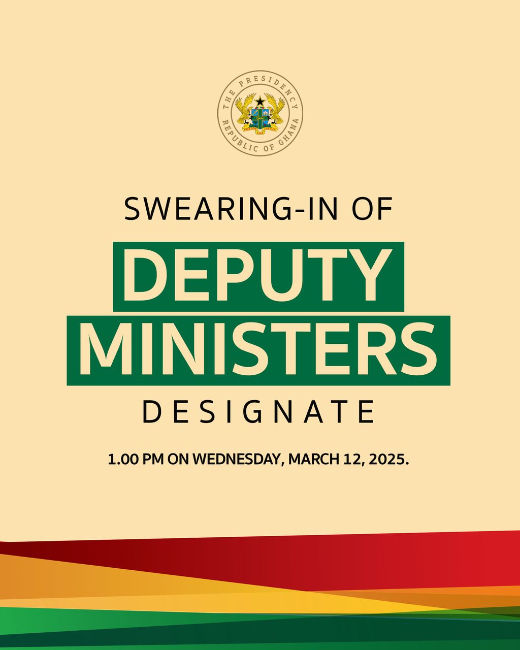 President Mahama swears Deputy Ministers today | CheckOutGhana